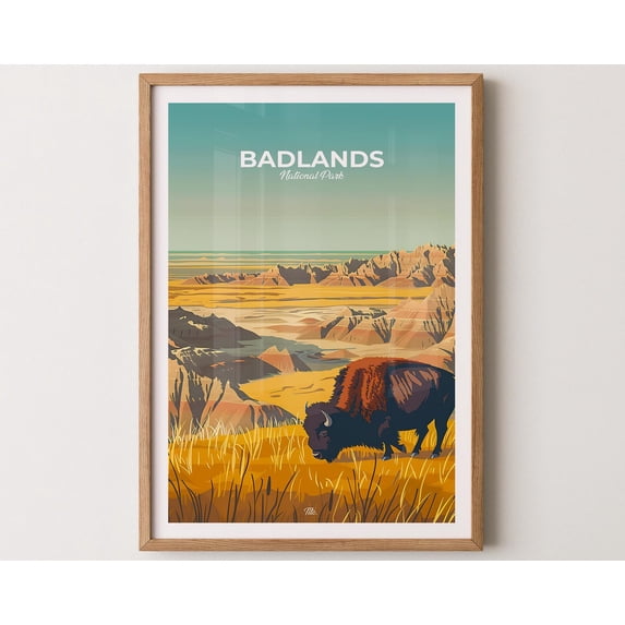 Dopaprint UNFRAMED PAPER POSTER Badlands Poster, Badlands Travel Poster ...