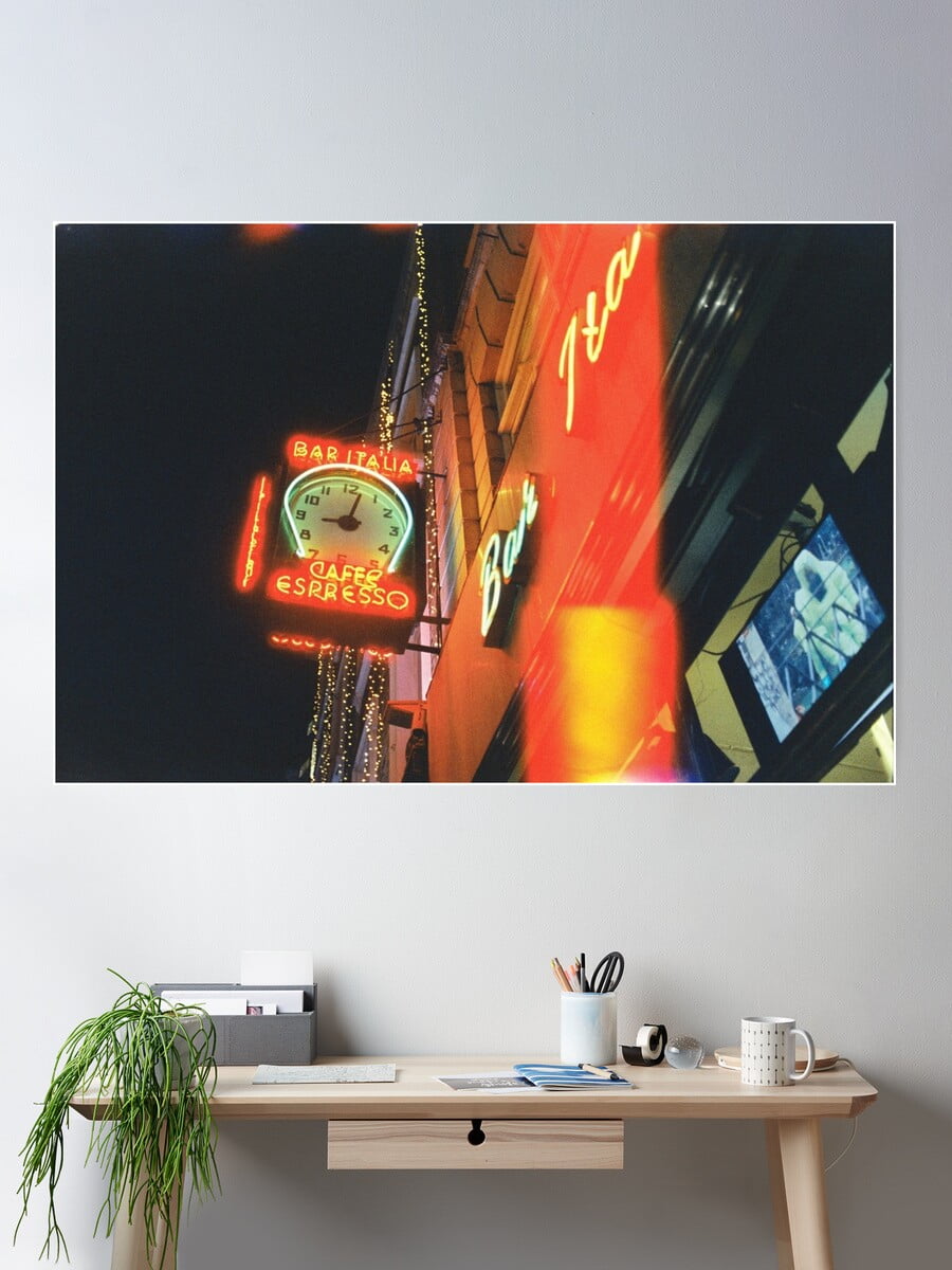 Dopaprint UNFRAMED PAPER POSTER Bar Italia Neon Sign Poster Wall Art ...