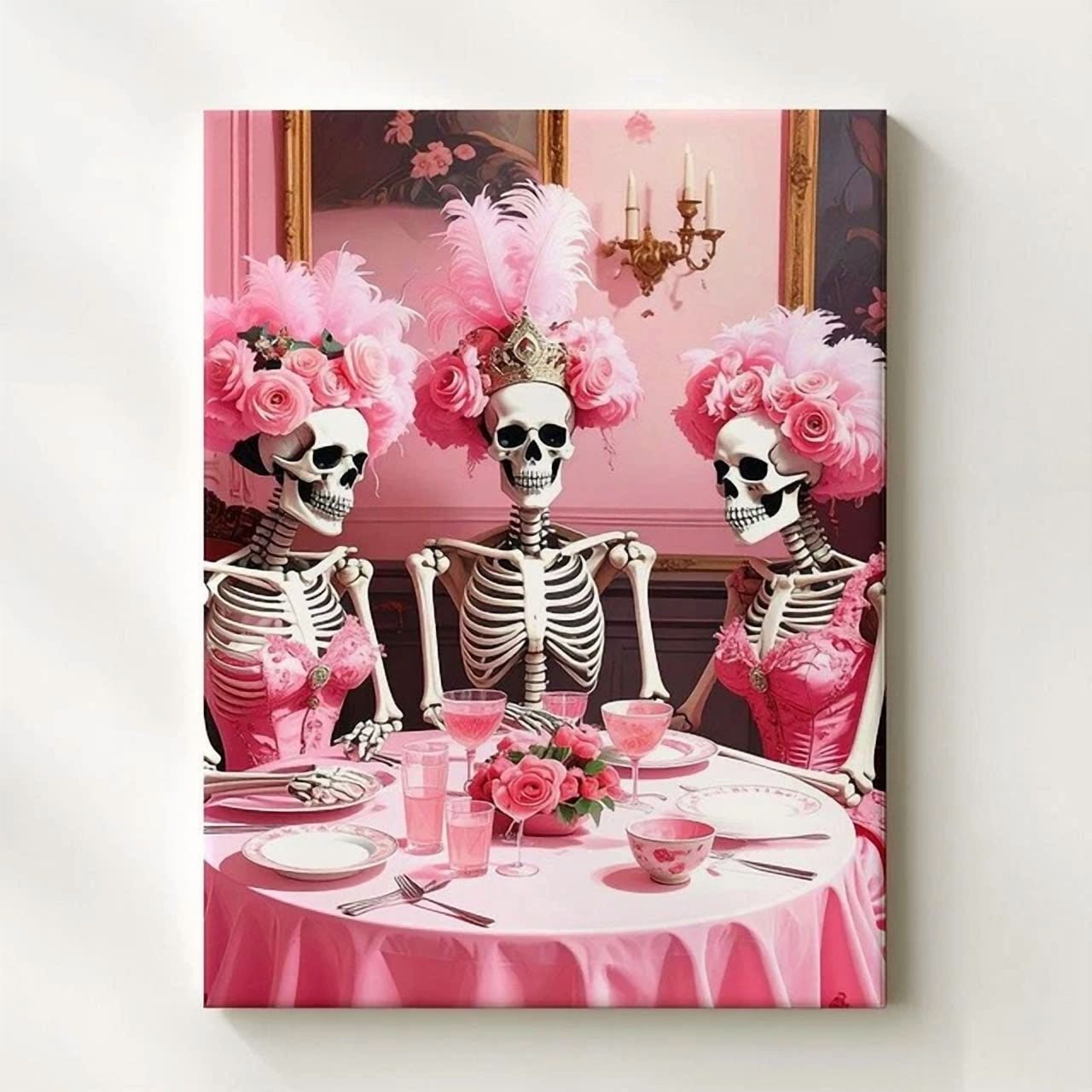 Dopaprint UNFRAMED PAPER POSTER Baroque Skeleton Dinner Party Lavish ...