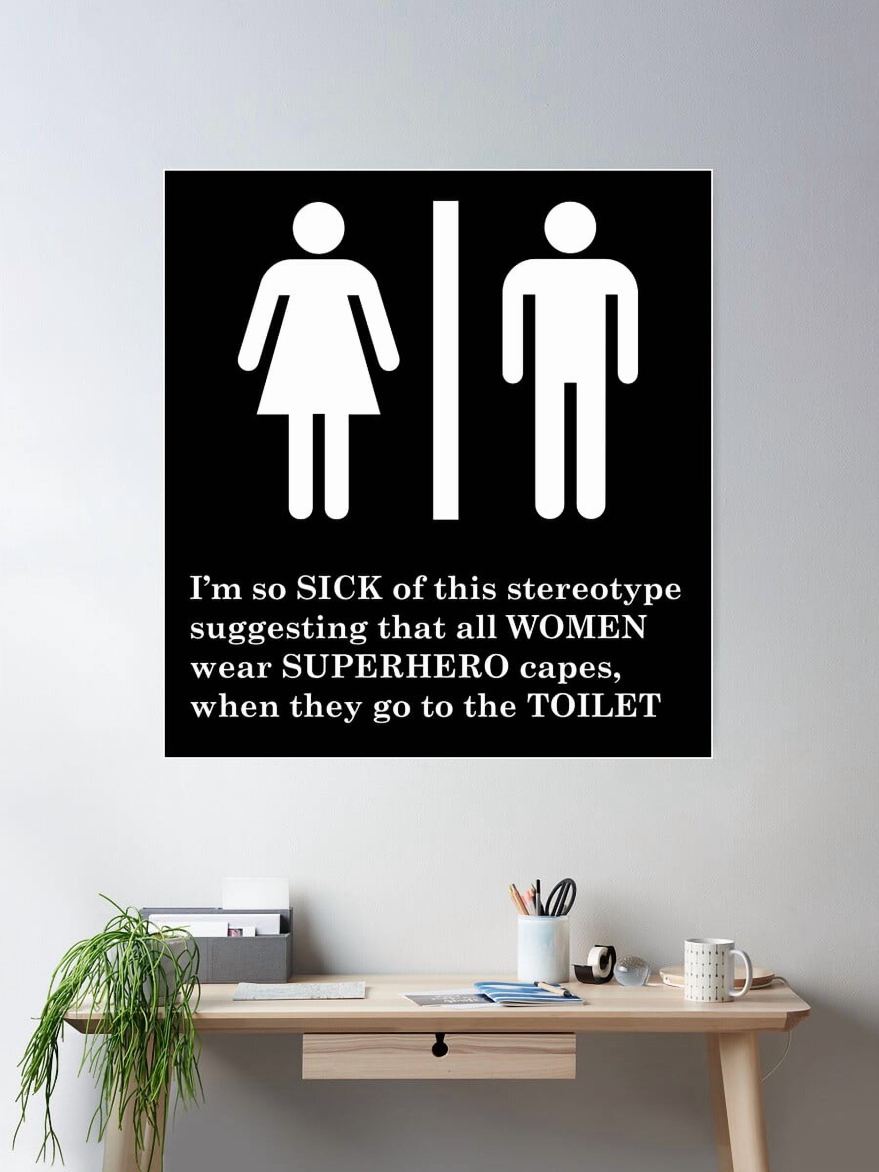 Dopaprint UNFRAMED PAPER POSTER Bathroom Sign Stereotype Poster Wall ...