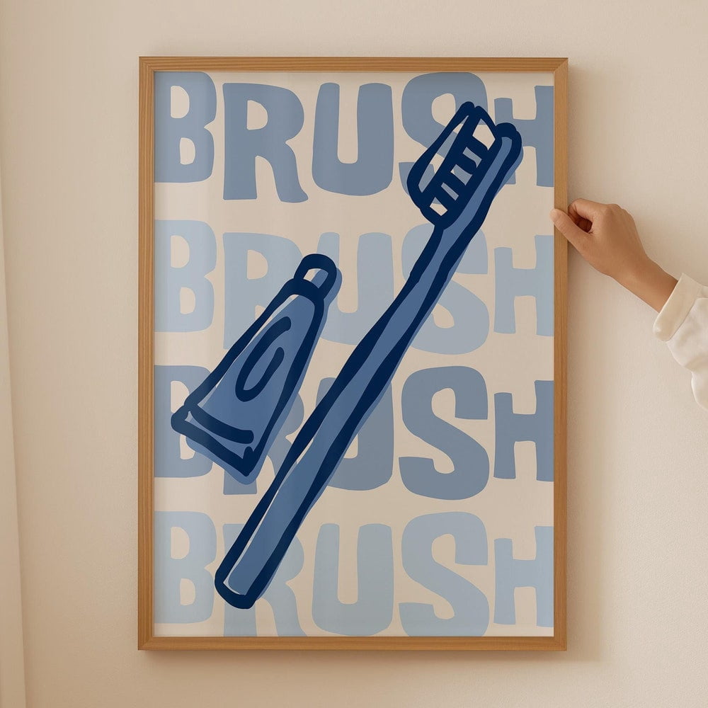 Dopaprint UNFRAMED PAPER POSTER Bathroom Wall Art Print - Brush Brush ...