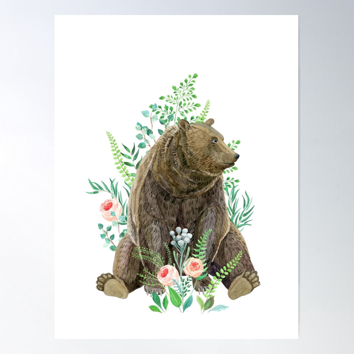 Dopaprint UNFRAMED PAPER POSTER Bear Sitting In The Forest Poster Wall ...