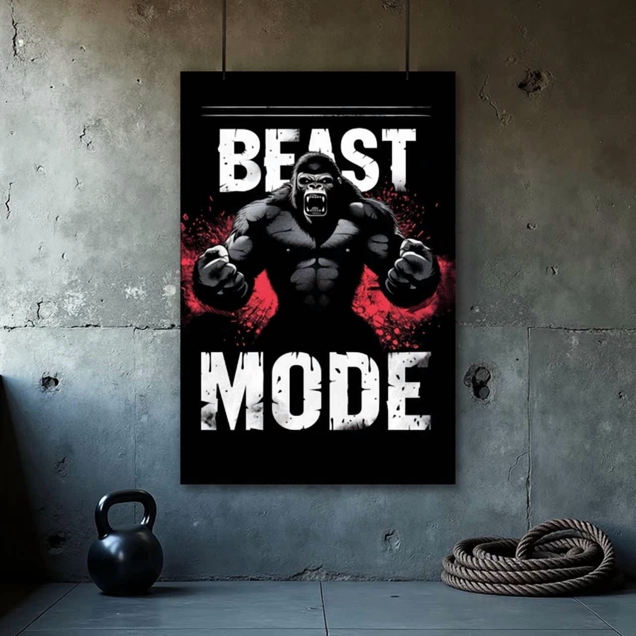 Dopaprint UNFRAMED PAPER POSTER Beast Mode Gorilla Poster - Fitness ...