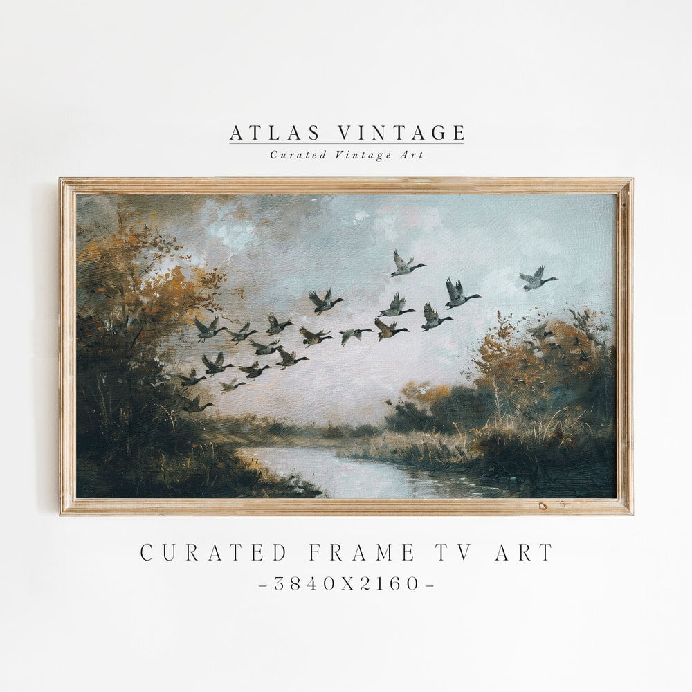 Dopaprint UNFRAMED PAPER POSTER Bird Flock Flying On A Lake Art ...