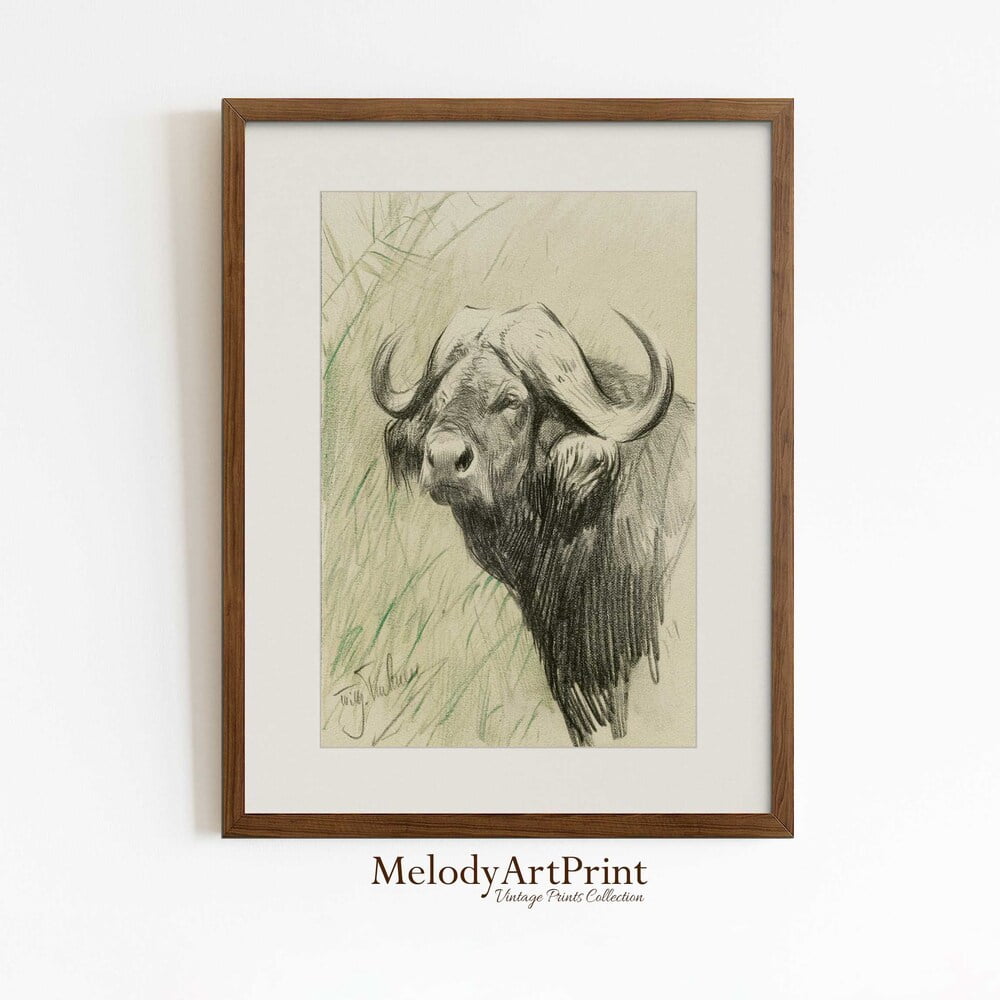 Dopaprint UNFRAMED PAPER POSTER Bison Drawing, North American Plains ...