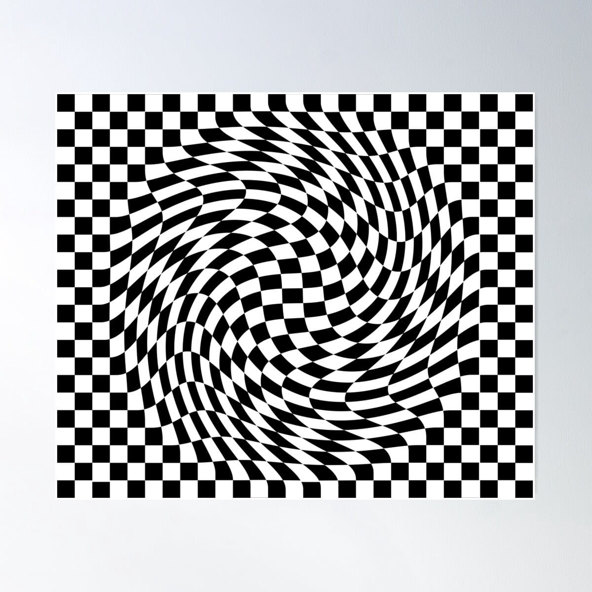 Dopaprint UNFRAMED PAPER POSTER Black And White Checker Warp Pattern ...