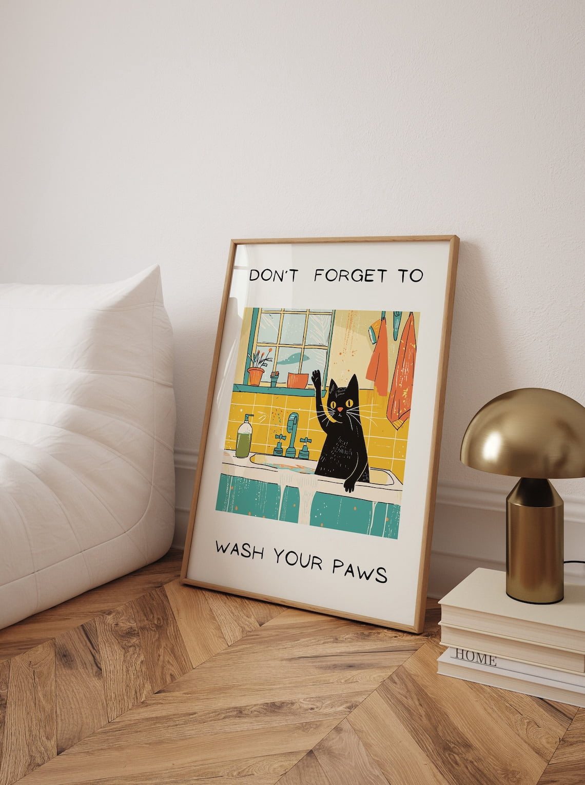 Dopaprint UNFRAMED PAPER POSTER Black Cat Bathroom Print: Wash Your ...