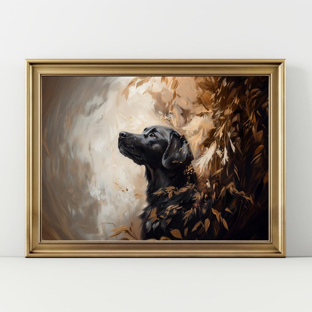 Dopaprint UNFRAMED PAPER POSTER Black Labrador Art Print Autumn Dog ...