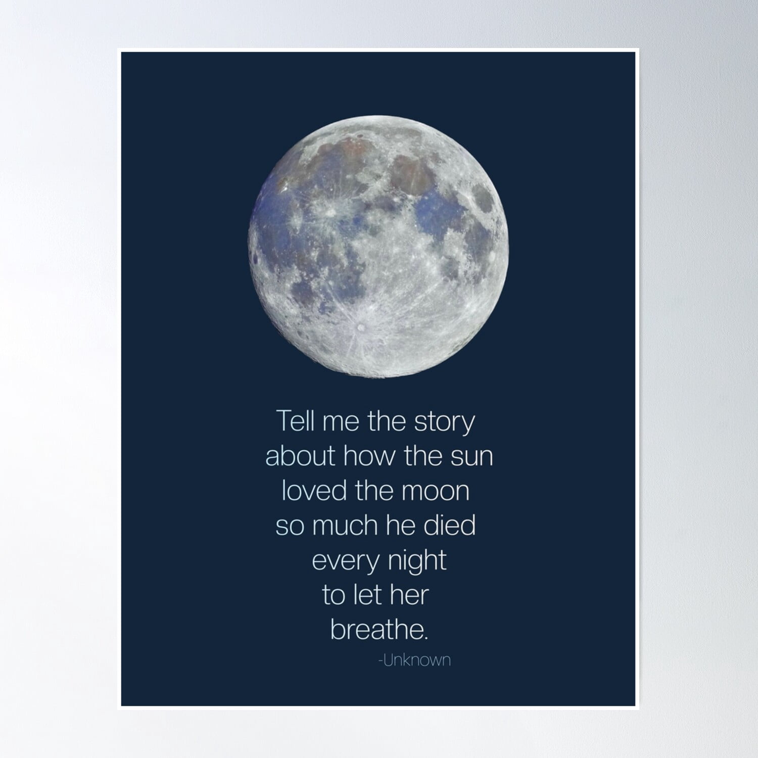 Dopaprint UNFRAMED PAPER POSTER Bloom Theory Full Moon, Moon Quote ...
