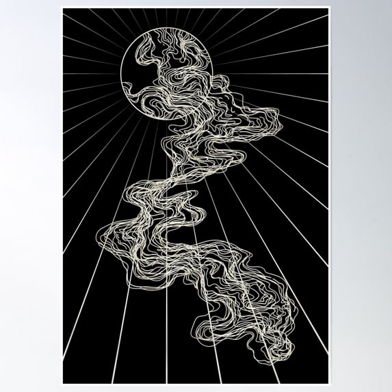 Dopaprint UNFRAMED PAPER POSTER Bloom Theory White Overflowing Moon ...