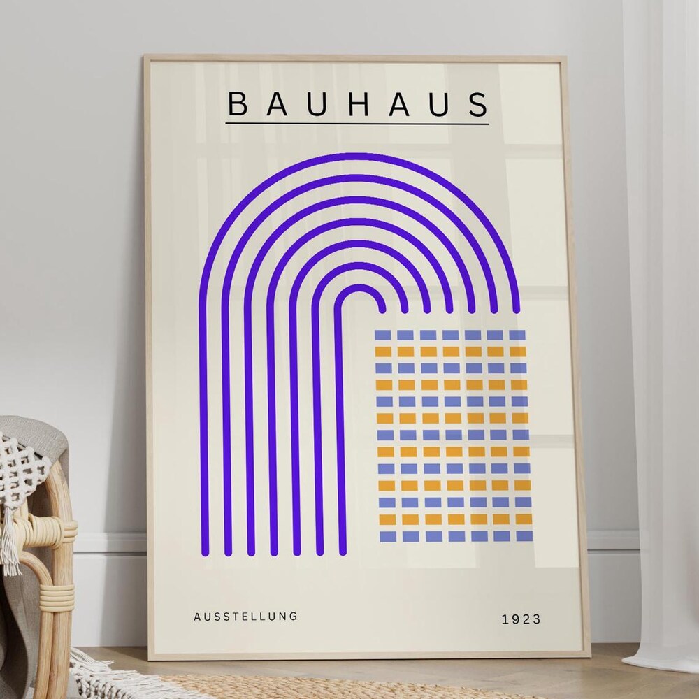 Dopaprint UNFRAMED PAPER POSTER Blue Bauhaus Poster No:3 - Bauhaus Wall ...