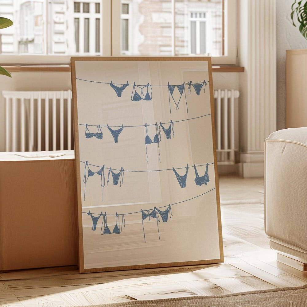 Dopaprint UNFRAMED PAPER POSTER Blue Bikinis Art Print, Bathing Suit ...