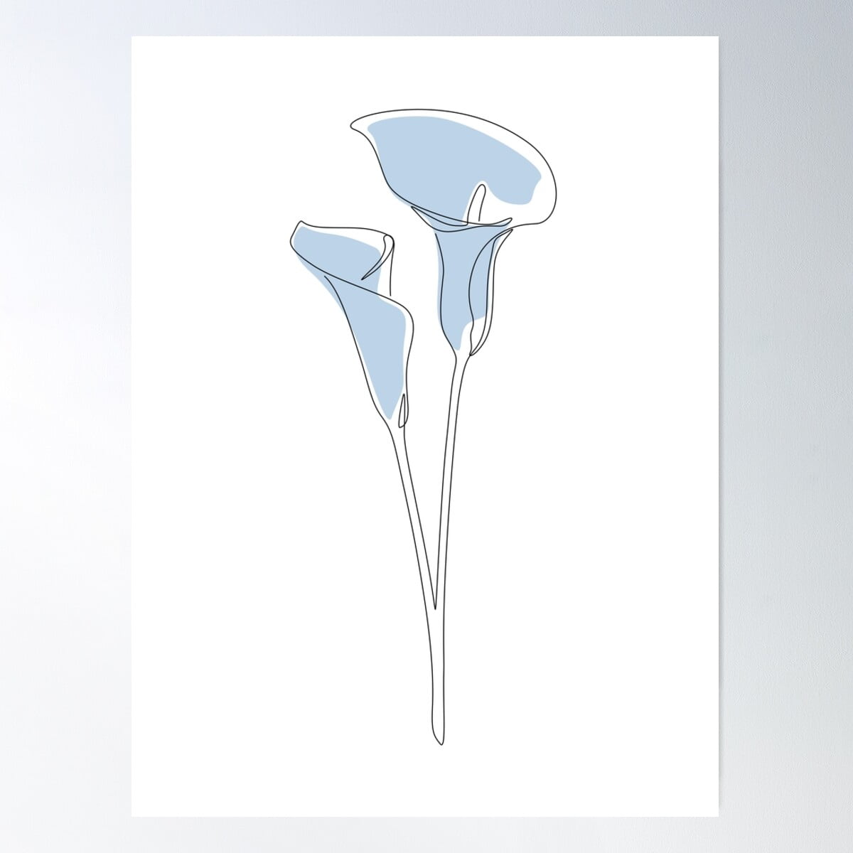 Dopaprint UNFRAMED PAPER POSTER Blue Calla Lily Poster Wall Art, Modern ...