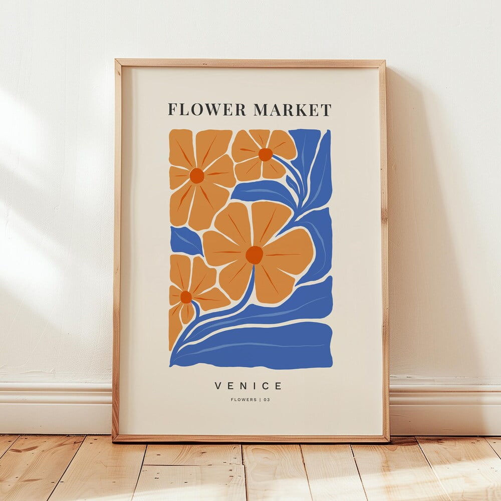 Dopaprint UNFRAMED PAPER POSTER Blue Flower Market Print Venice Flower ...