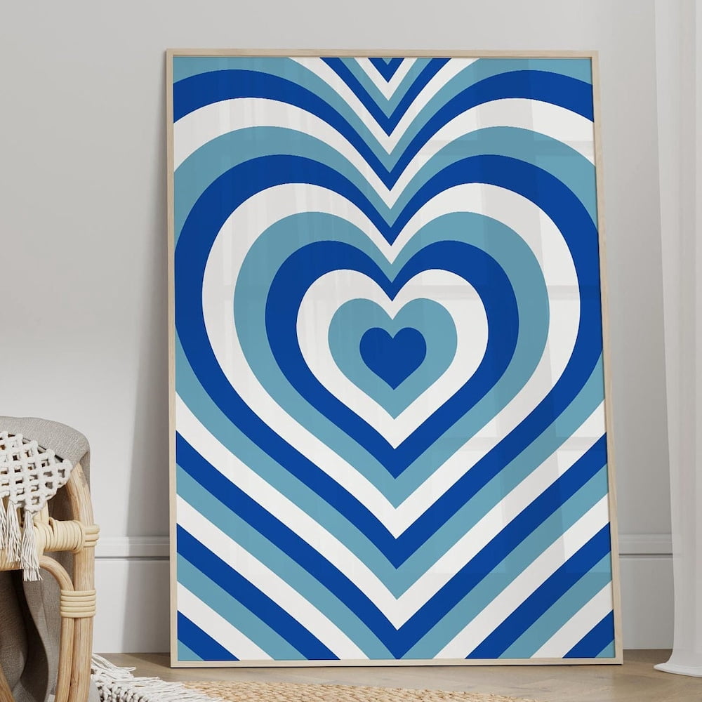 Dopaprint UNFRAMED PAPER POSTER Blue Heart Poster - Heart Aura Poster ...