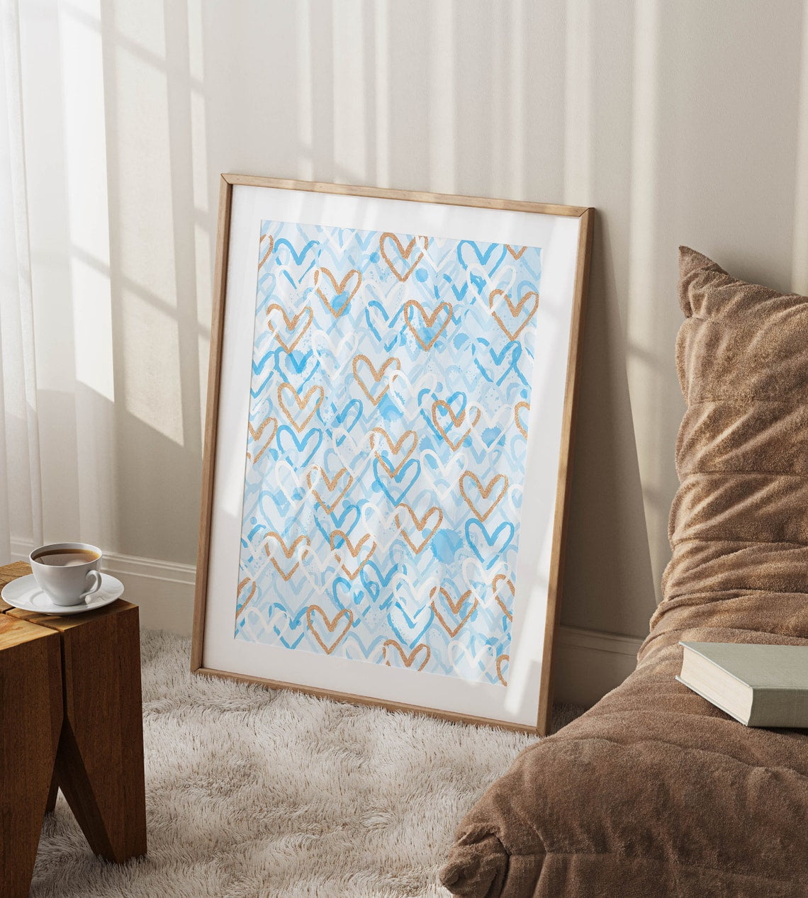 Dopaprint UNFRAMED PAPER POSTER Blue Hearts Preppy Wall Art, Preppy ...