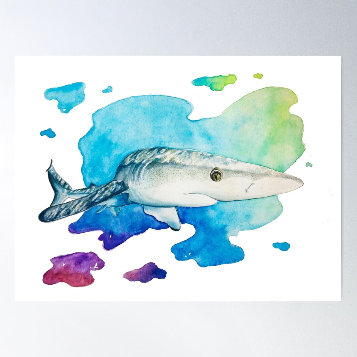 Dopaprint UNFRAMED PAPER POSTER Blue Shark Eye Poster Wall Art, Modern ...