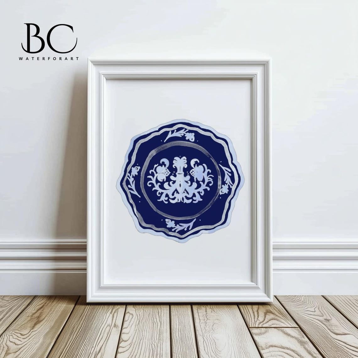 Dopaprint UNFRAMED PAPER POSTER Blue And White Porcelain Plate Print ...
