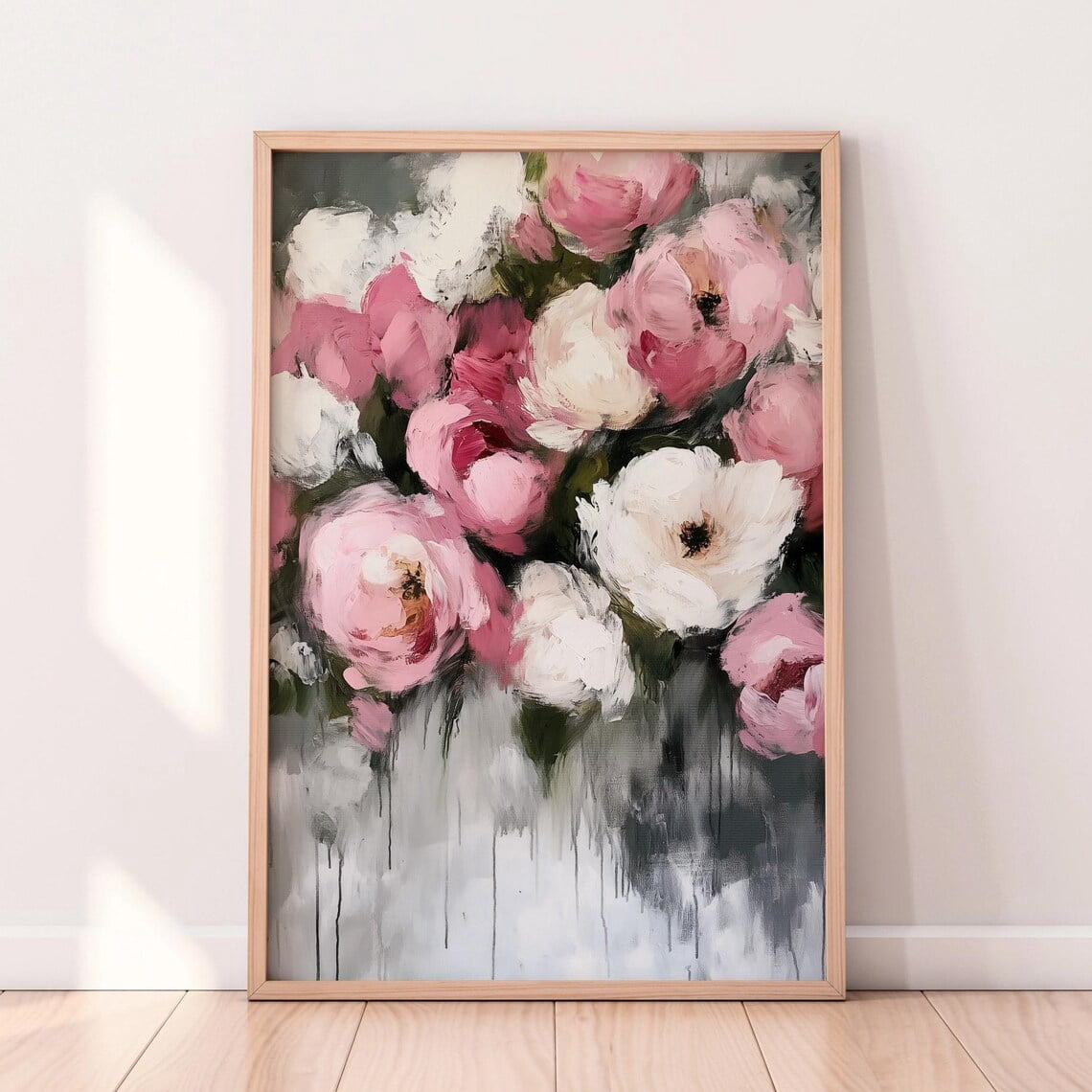 Dopaprint UNFRAMED PAPER POSTER Blush Peonies Painting Print Romantic ...