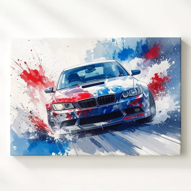 Dopaprint UNFRAMED PAPER POSTER Bmw M3 Tricolor Motion Abstract ...