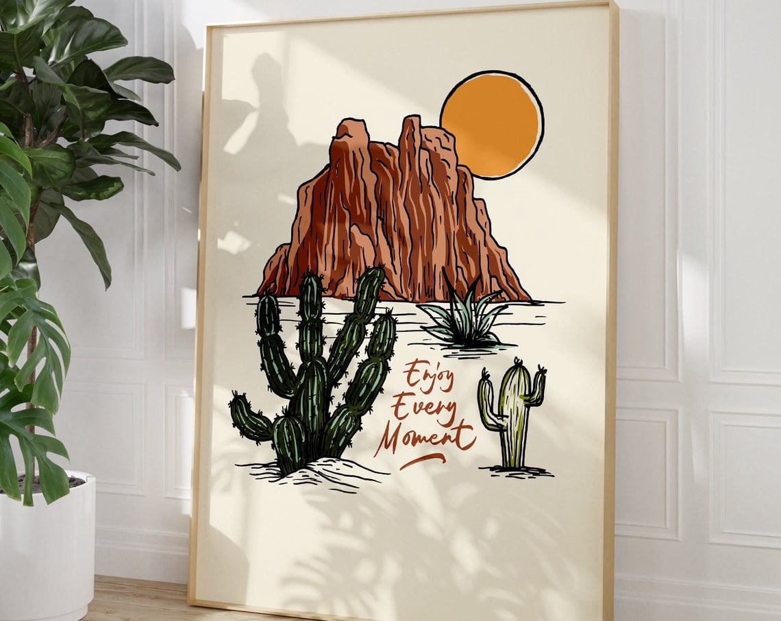 Dopaprint UNFRAMED PAPER POSTER Bohemian Western Desert Enjoy Every ...