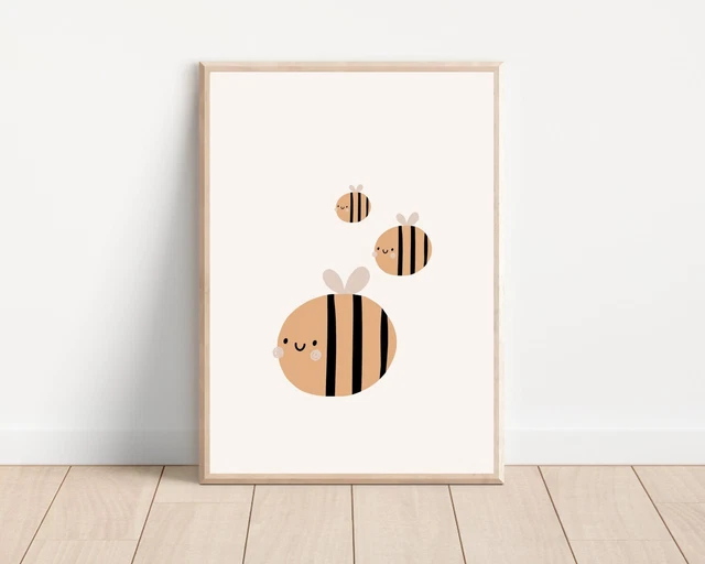Dopaprint UNFRAMED PAPER POSTER Boho Bee Nursery Wall Art Cute Honey ...