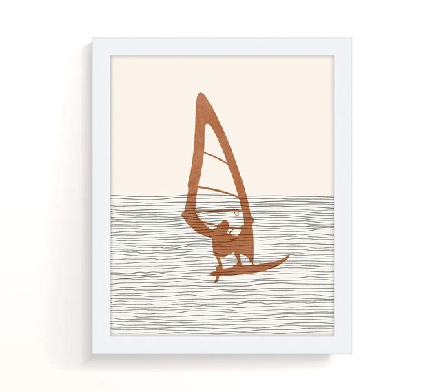 Dopaprint UNFRAMED PAPER POSTER Boho Windsurfer Wall Art Minimalist ...