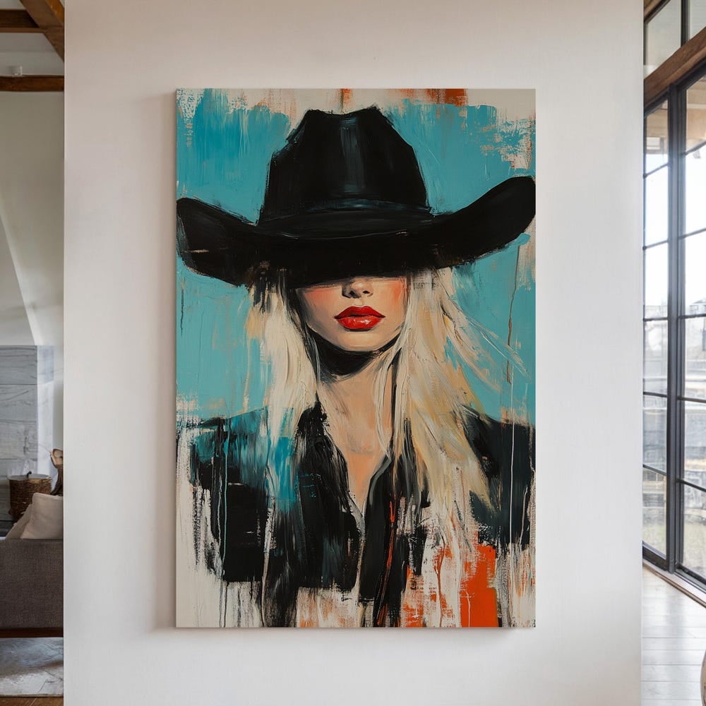 Dopaprint UNFRAMED PAPER POSTER Bold Western Cowgirl Wall Art - Vibrant ...