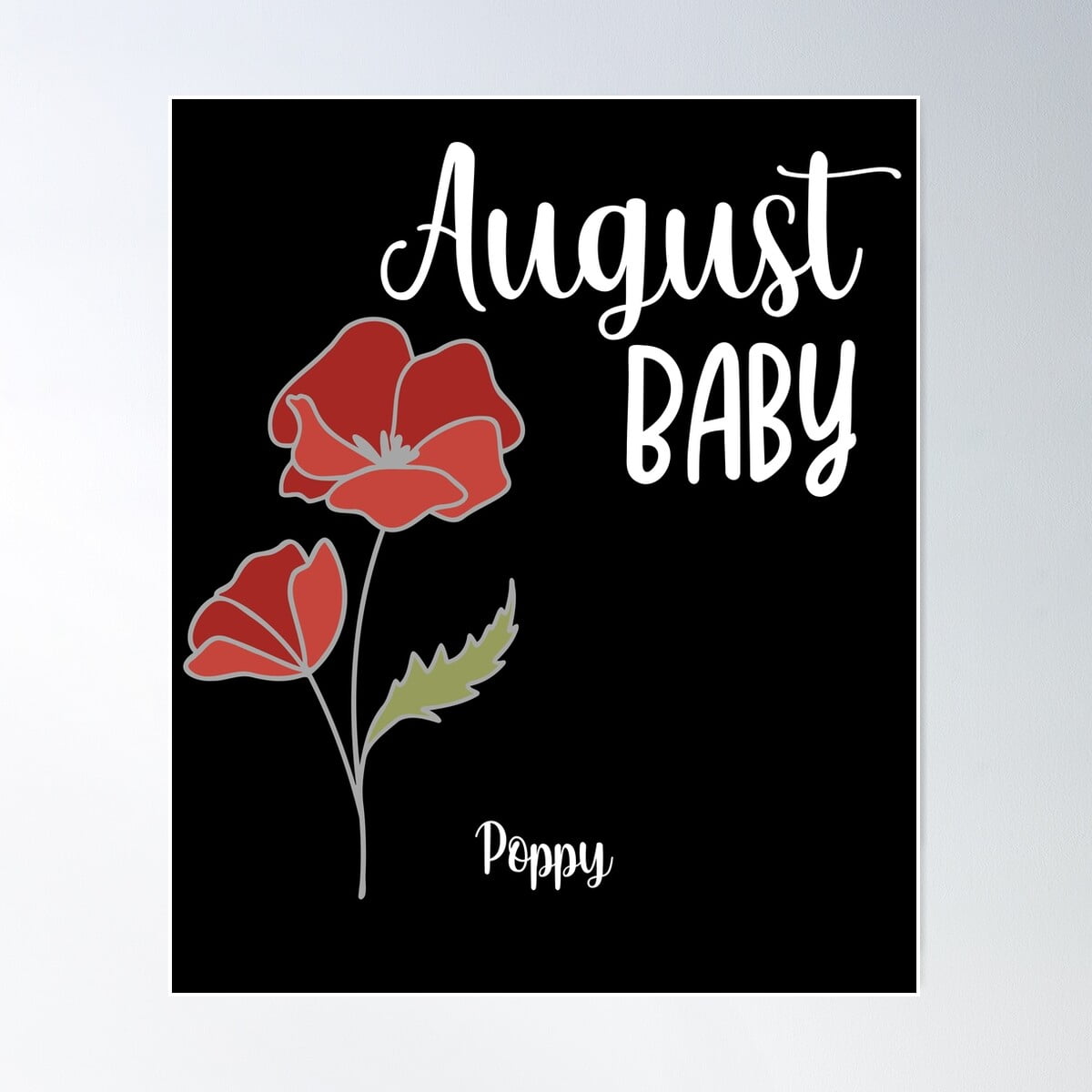 Dopaprint UNFRAMED PAPER POSTER Born In August Poppy Birthday Birth ...