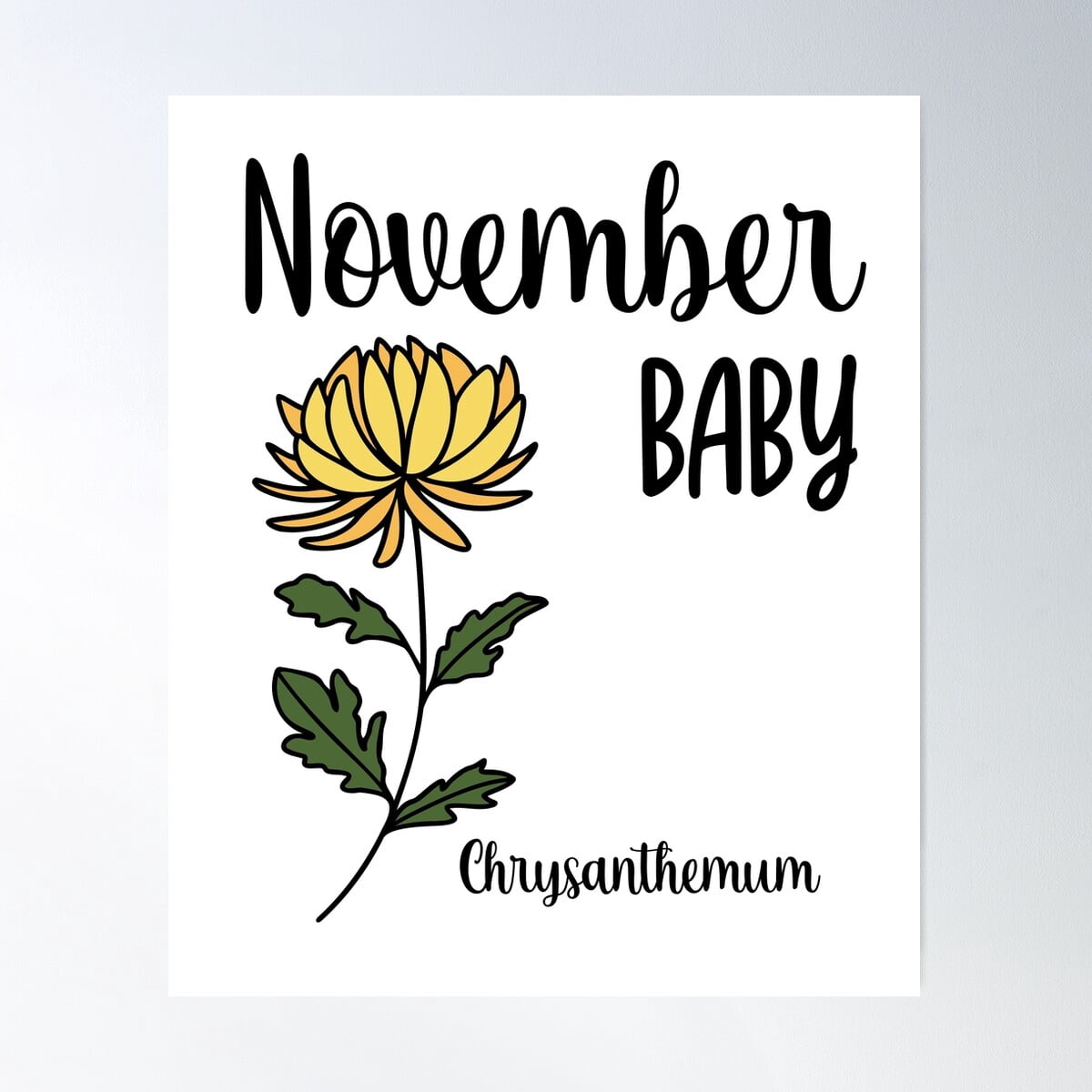 Dopaprint UNFRAMED PAPER POSTER Born In November Chrysanthemum Birthday ...