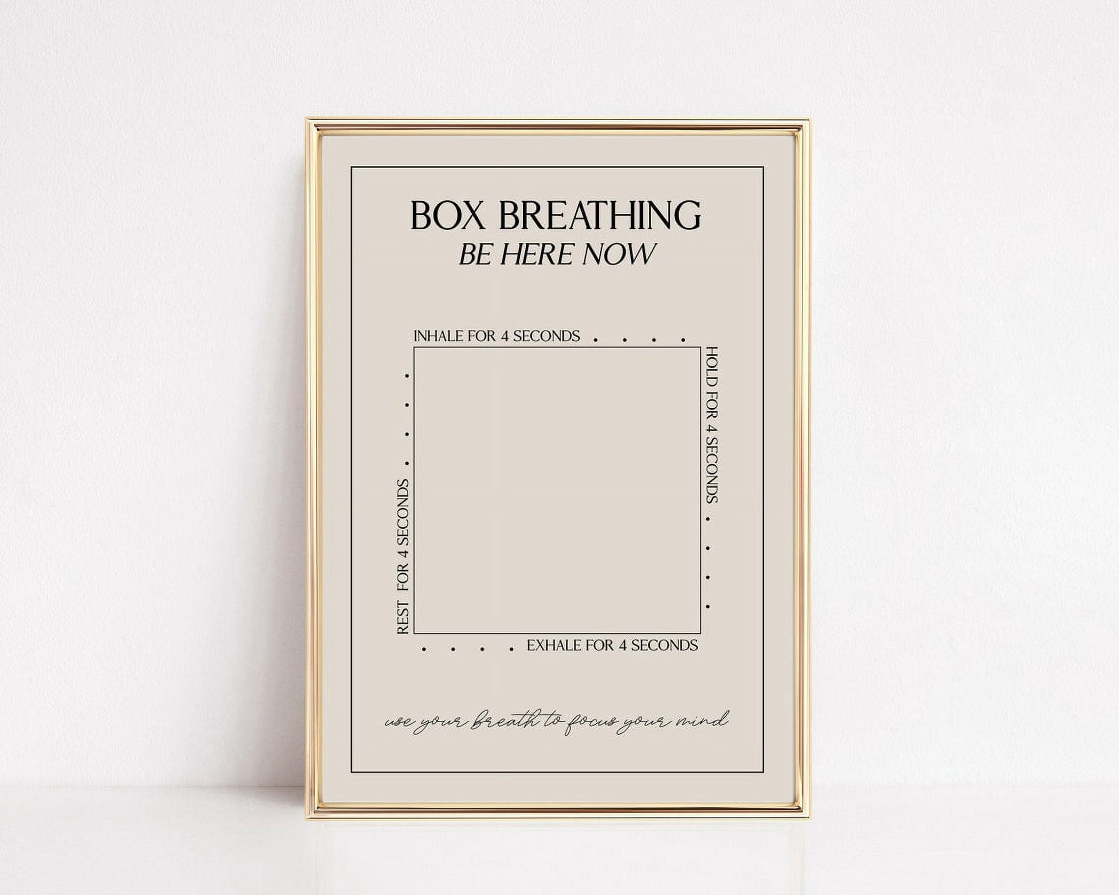 Dopaprint UNFRAMED PAPER POSTER Box Breathing Print Mindfulness Art ...