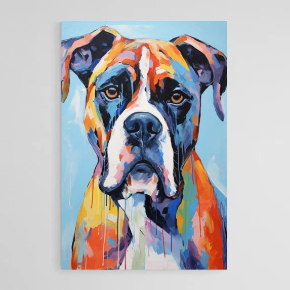 Dopaprint UNFRAMED PAPER POSTER Boxer Dog Painting Poster Art, Home ...