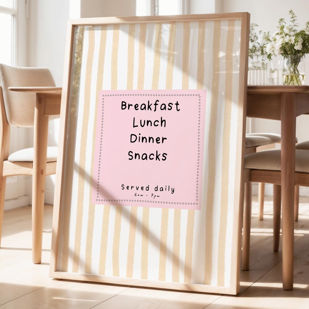 Dopaprint UNFRAMED PAPER POSTER Breakfast Lunch Dinner Cafe Print, Cute ...