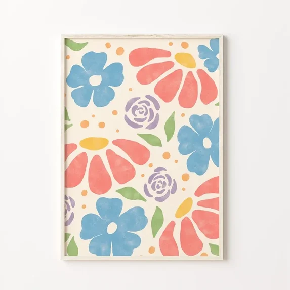 Dopaprint UNFRAMED PAPER POSTER Bright Colorful Flowers Art Poster Art ...