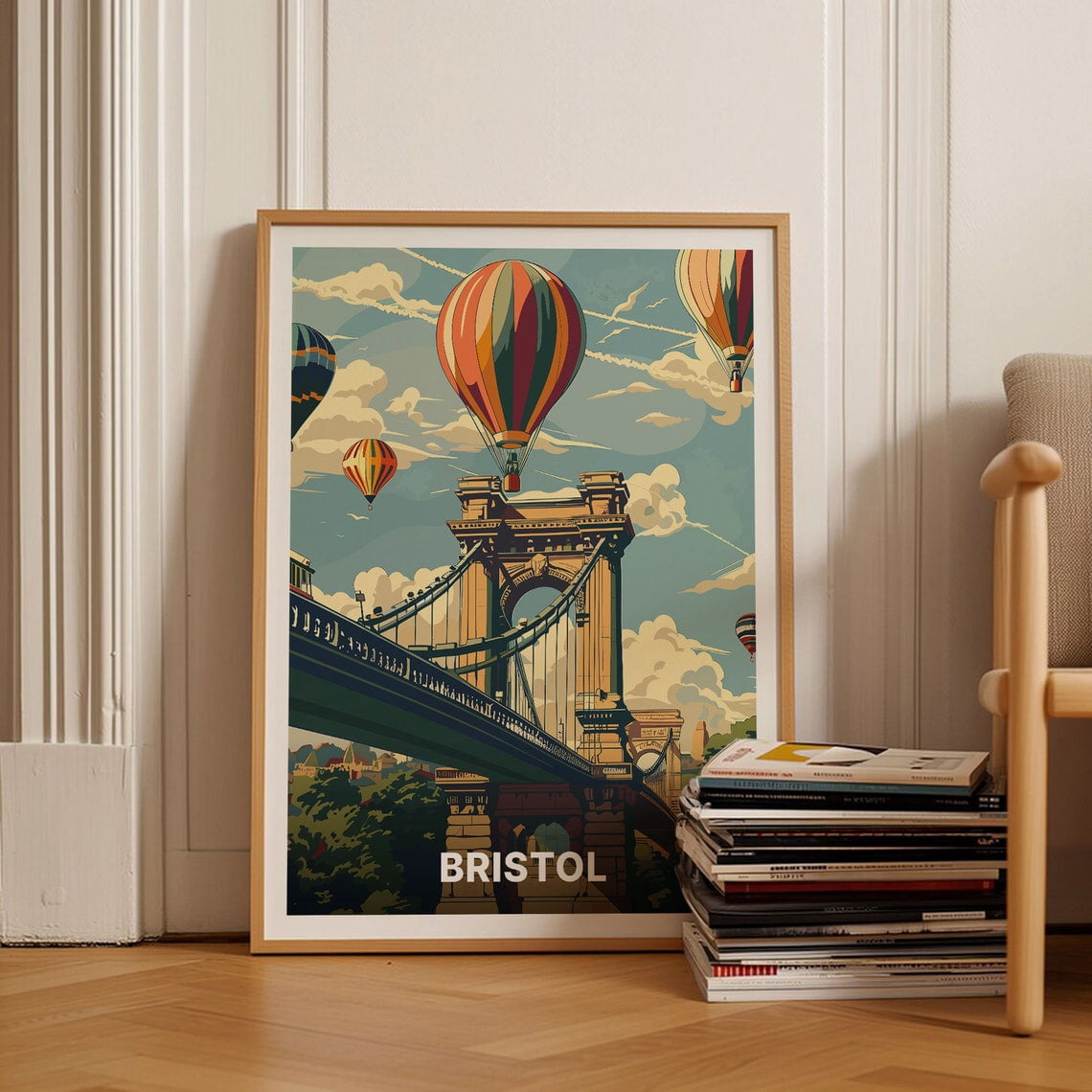 Dopaprint UNFRAMED PAPER POSTER Bristol Skyline Travel Poster, Hot Air ...