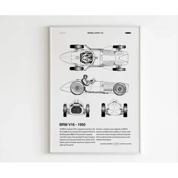 Dopaprint UNFRAMED PAPER POSTER Brm V16, British Racing Motors Poster ...