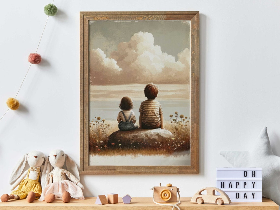 Dopaprint UNFRAMED PAPER POSTER Brother And Sister Wall Art, Siblings ...