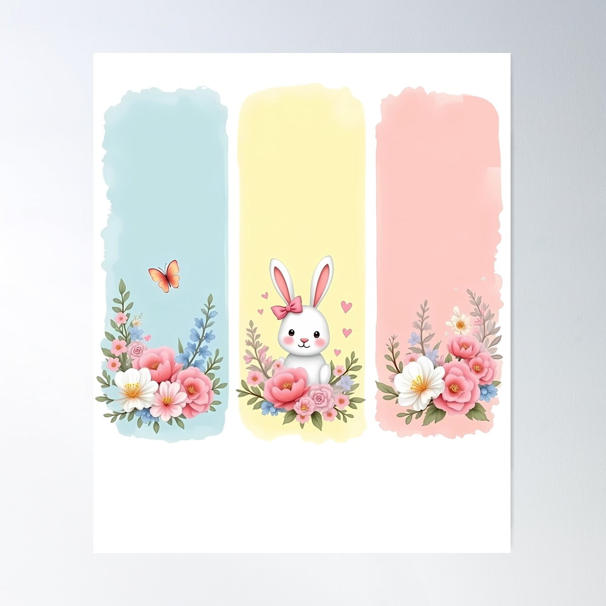 Dopaprint UNFRAMED PAPER POSTER Brushstrokes Charming Triptych-Style ...