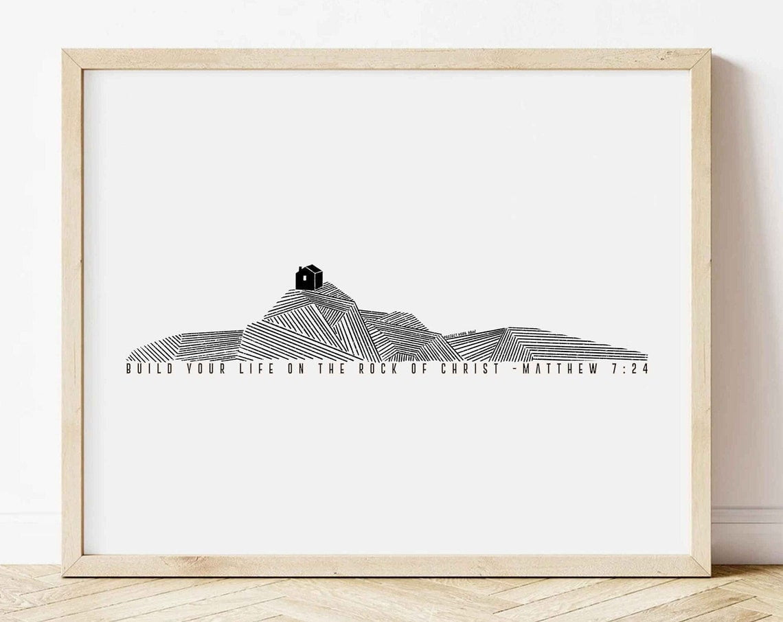 Dopaprint UNFRAMED PAPER POSTER Build Your House On The Rock, Christian ...