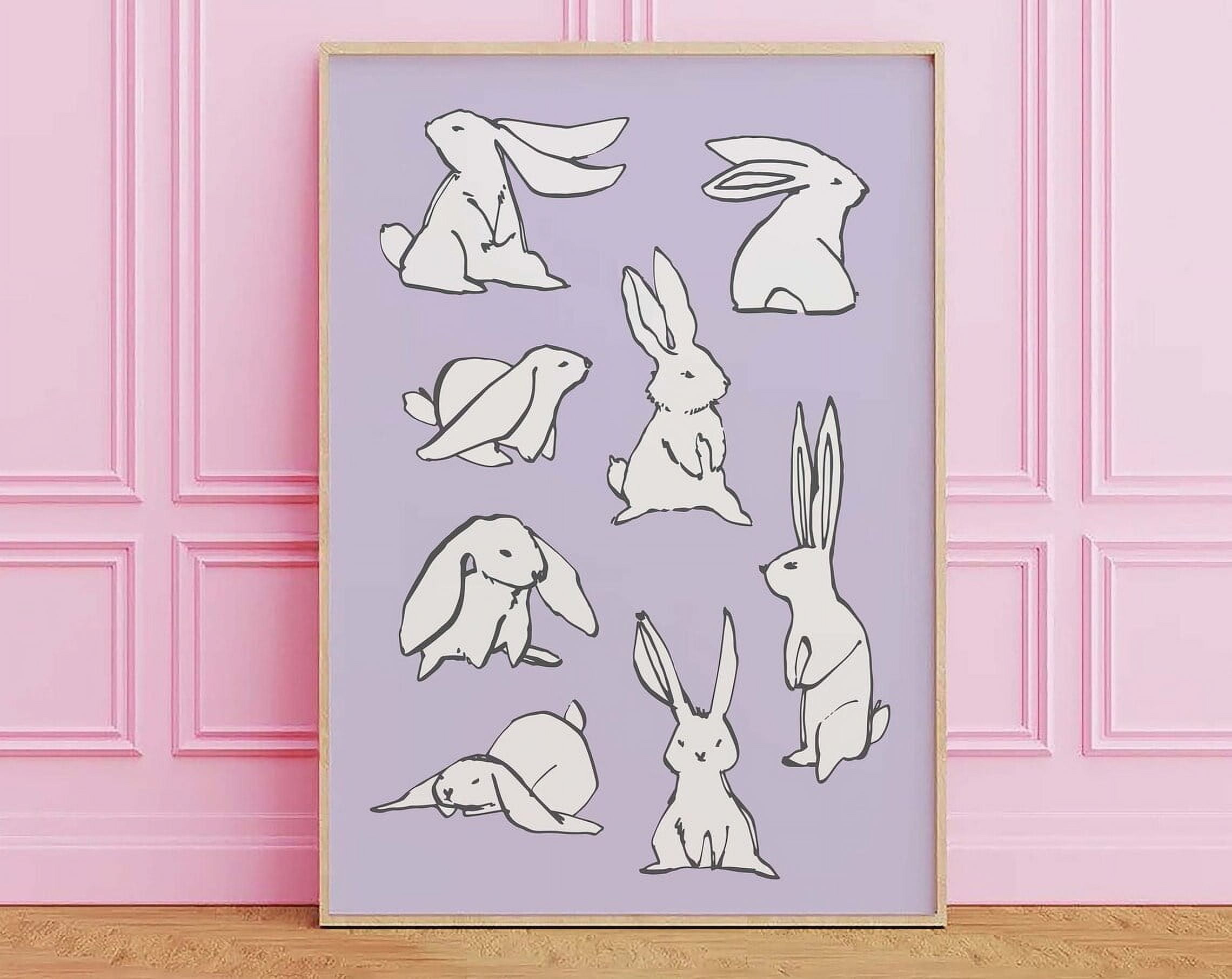 Dopaprint UNFRAMED PAPER POSTER Bunnies Sketch Print, Art, Cute Rabbit ...