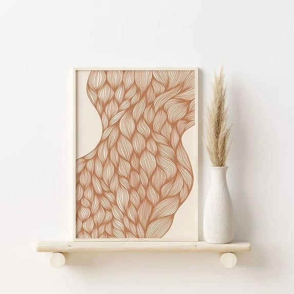 Dopaprint UNFRAMED PAPER POSTER Burnt Orange Line Drawing Poster Art ...