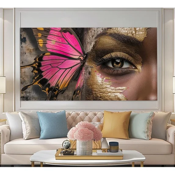 Dopaprint UNFRAMED PAPER POSTER Butterfly On Fashion Woman Face Makeup ...