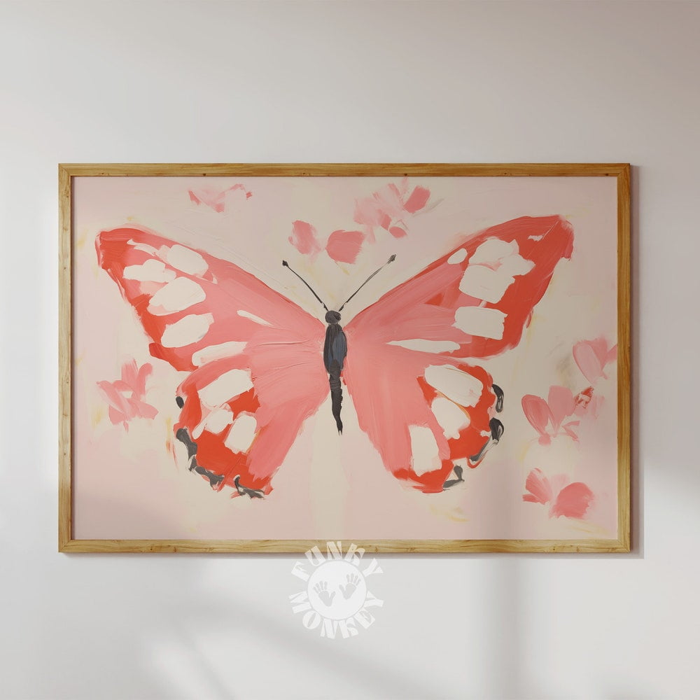 Dopaprint UNFRAMED PAPER POSTER Butterfly Wall Art Art, Pink Coquette Room Decor, Girly Print ...