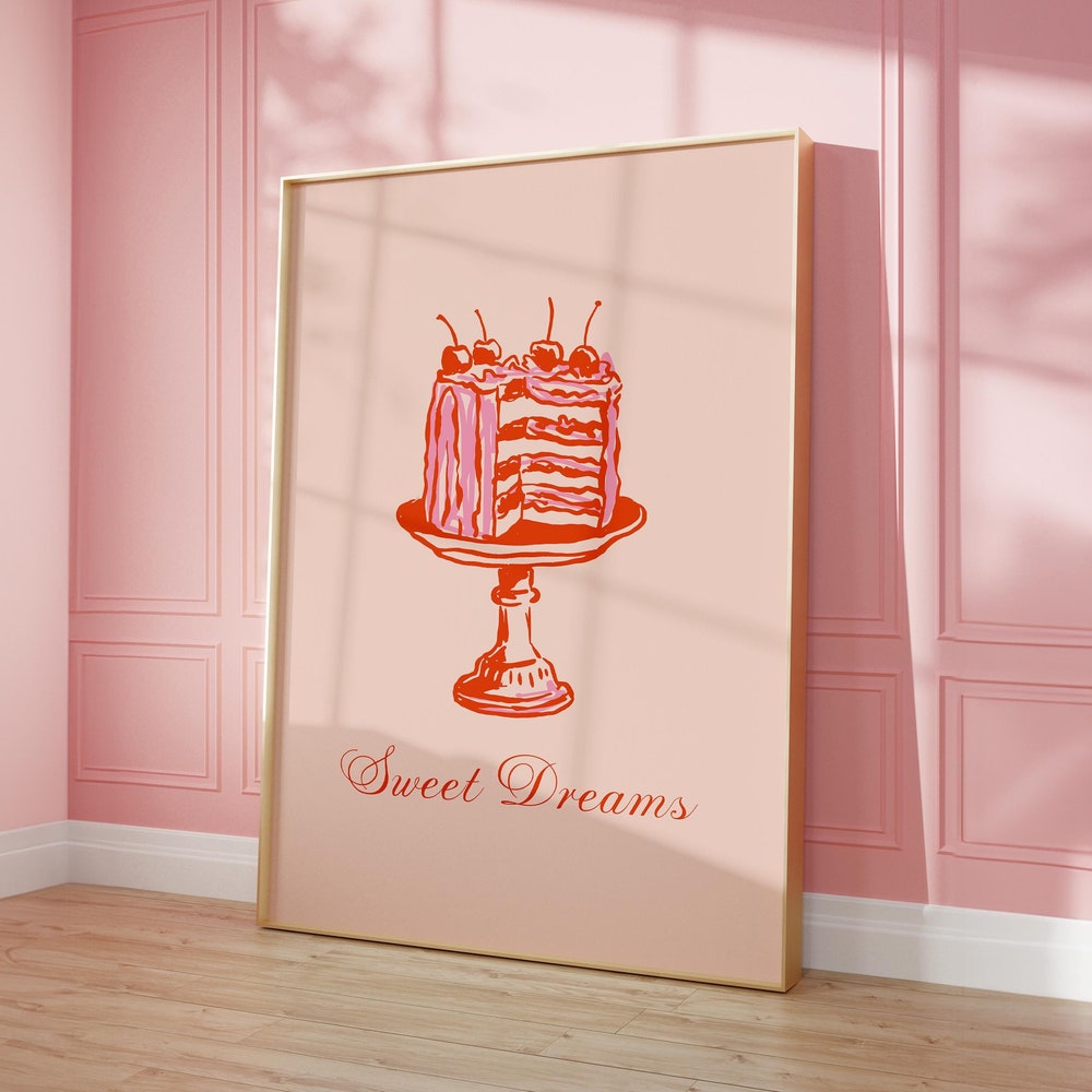 Dopaprint UNFRAMED PAPER POSTER Cake Print Coquette Room Decor, Sweet ...