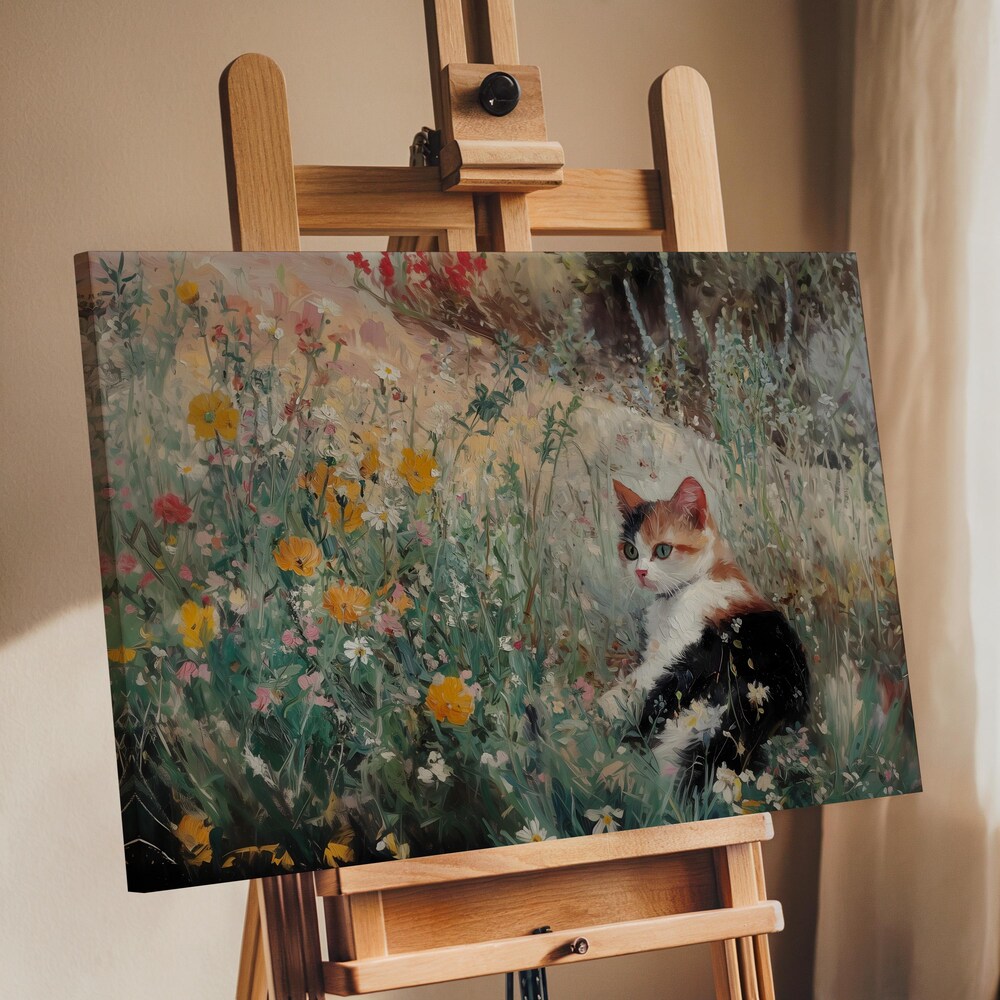 Dopaprint UNFRAMED PAPER POSTER Calico Cat In Wildflower Meadow Poster ...