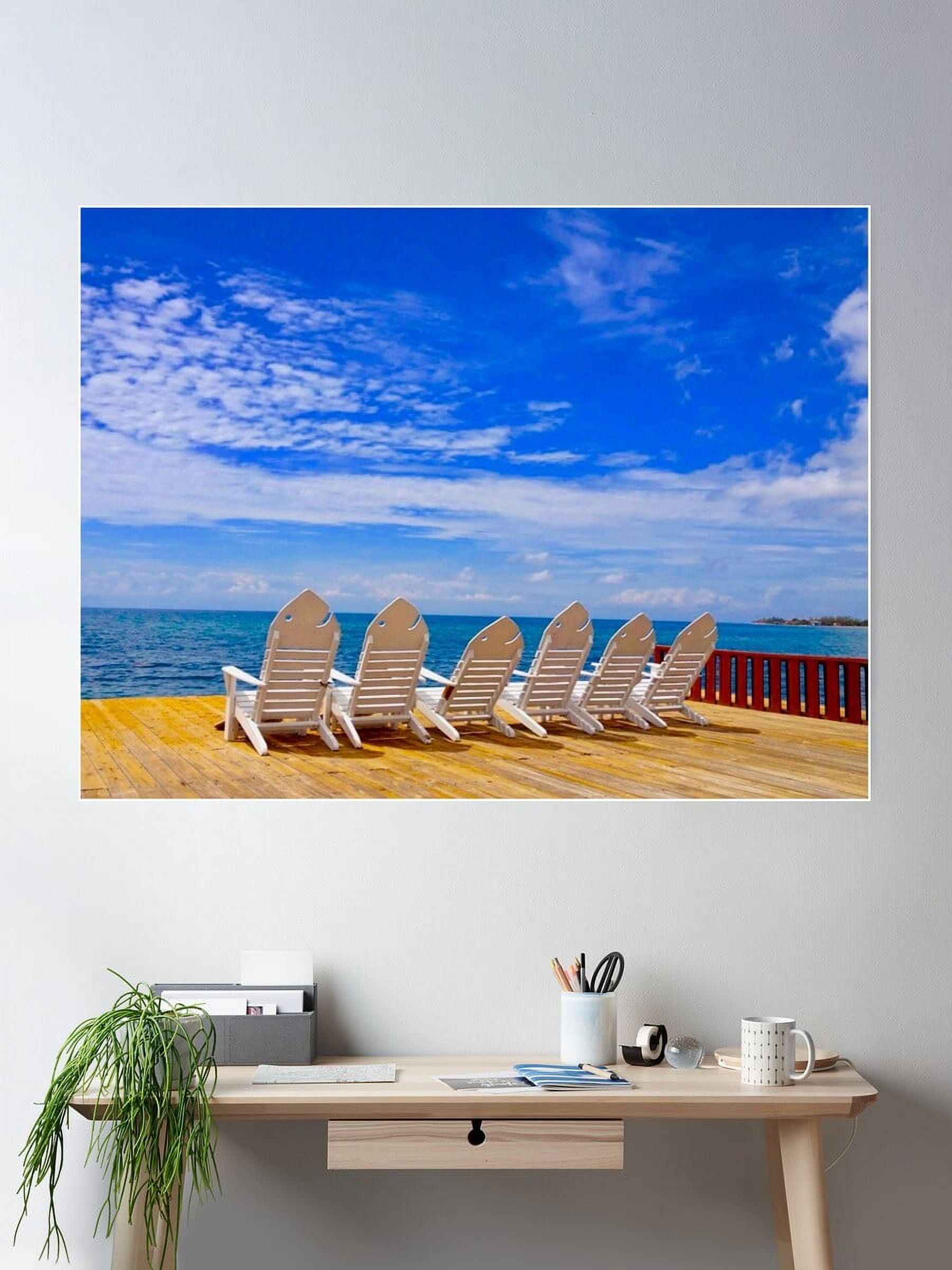 Dopaprint UNFRAMED PAPER POSTER Calm Ocean Beach Vacation Poster Wall ...