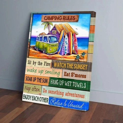 Dopaprint UNFRAMED PAPER POSTER Camping Rules Sit By The Fire Watch The ...