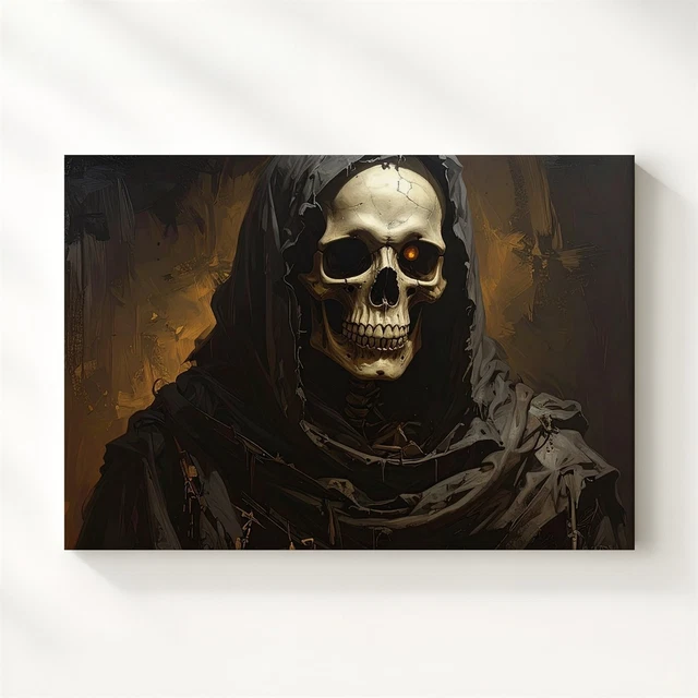 Dopaprint UNFRAMED PAPER POSTER Candlelit Skeletal Monk Poster Mystical ...