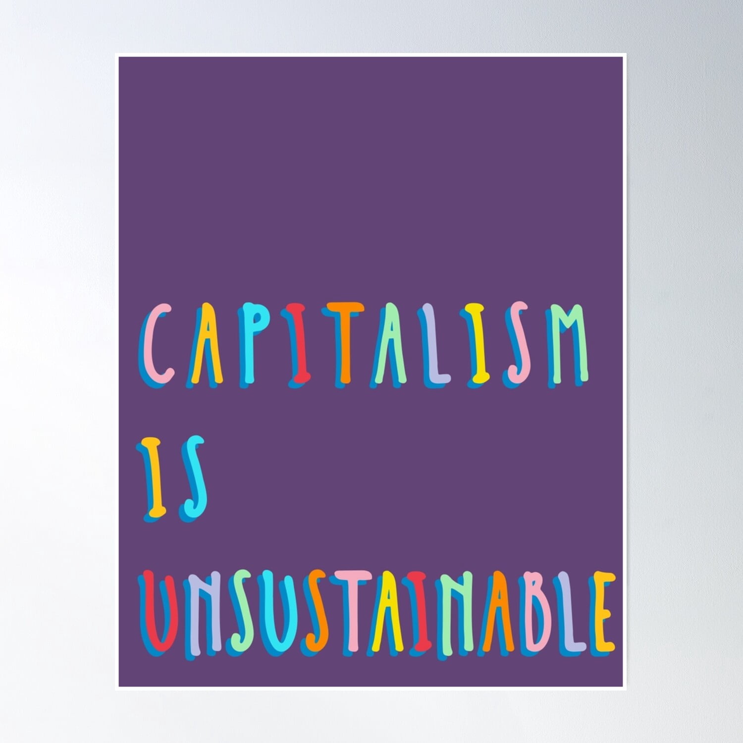 Dopaprint UNFRAMED PAPER POSTER Capitalism Is Unsustainable Poster Wall ...