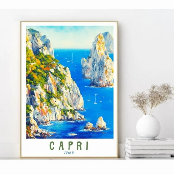 Dopaprint UNFRAMED PAPER POSTER Capri Travel, Italy Poster Art, Home ...